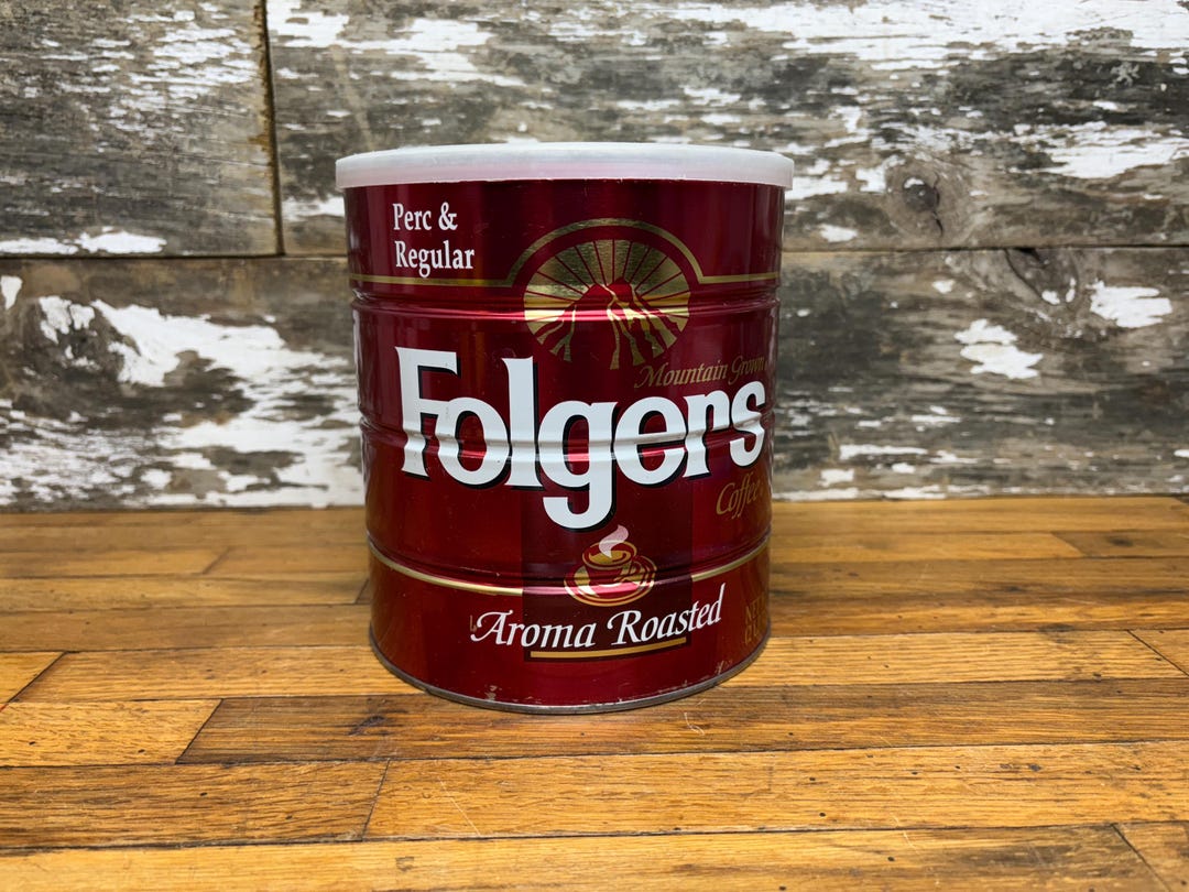 Folgers Coffee Can Perc & Regular Mountain Grown Folgers Coffee Aroma ...