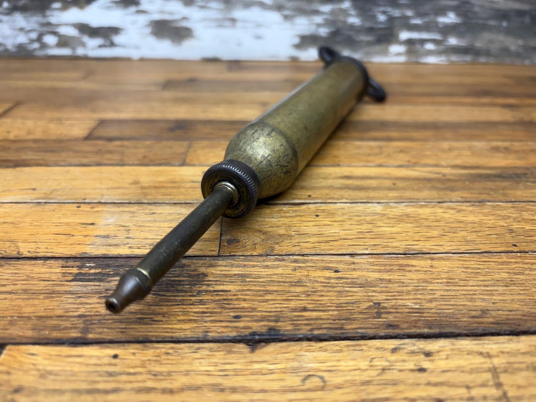 Antique Brass Grease Pump - Narrow Tip - Precision Greasing Tool ...