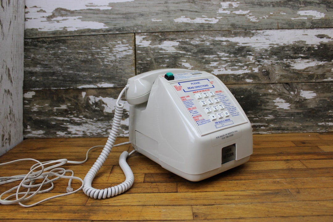 Vintage Coin Operated LAN Line Telephone G-tel Coin Op Phone With Keys ...