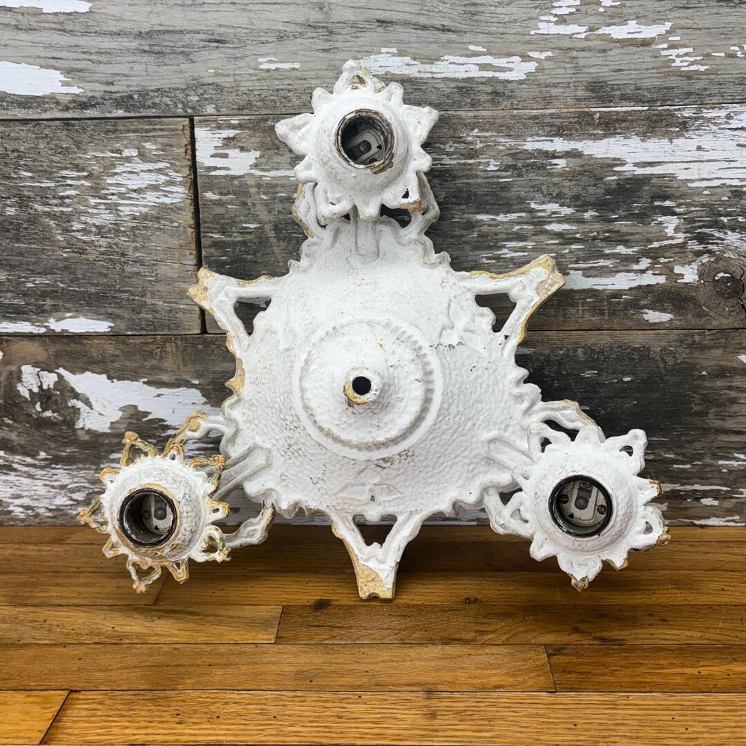 Antique Cast Iron Ceiling Light Fixture - Three Socket - Northern ...
