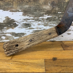 Vintage Sickle, Hand Scythe - Wood Handle, Weed Cutter, Grim Reaper ...