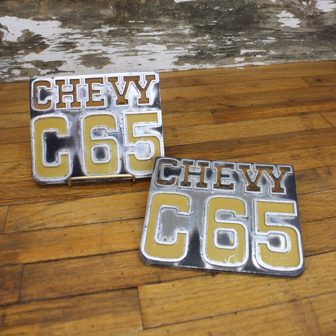 Vintage 1970s Chevy C65 Dump Truck Emblems - Pair - Automotive Salvage ...