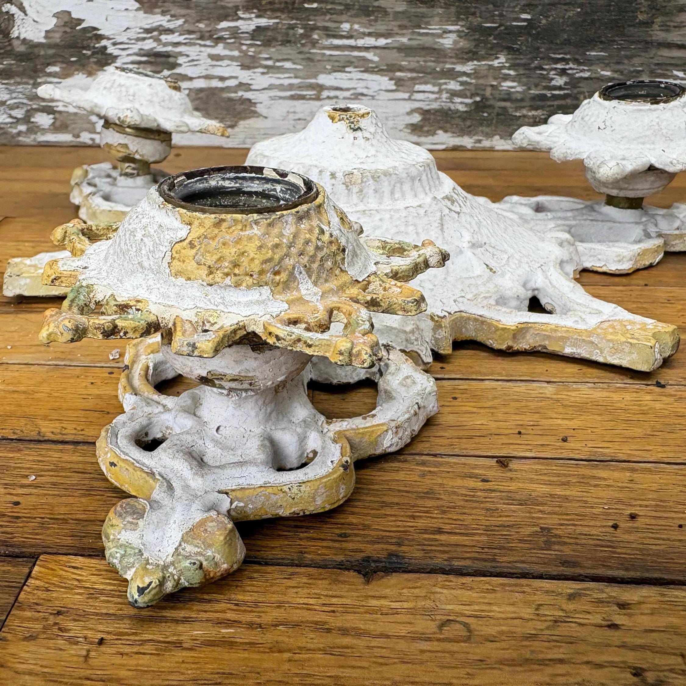 Antique Cast Iron Ceiling Light Fixture - Three Socket - Northern ...
