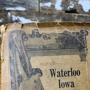Antique 1916 Map of Waterloo, Iowa - Local Business Advertising - 1916 ...