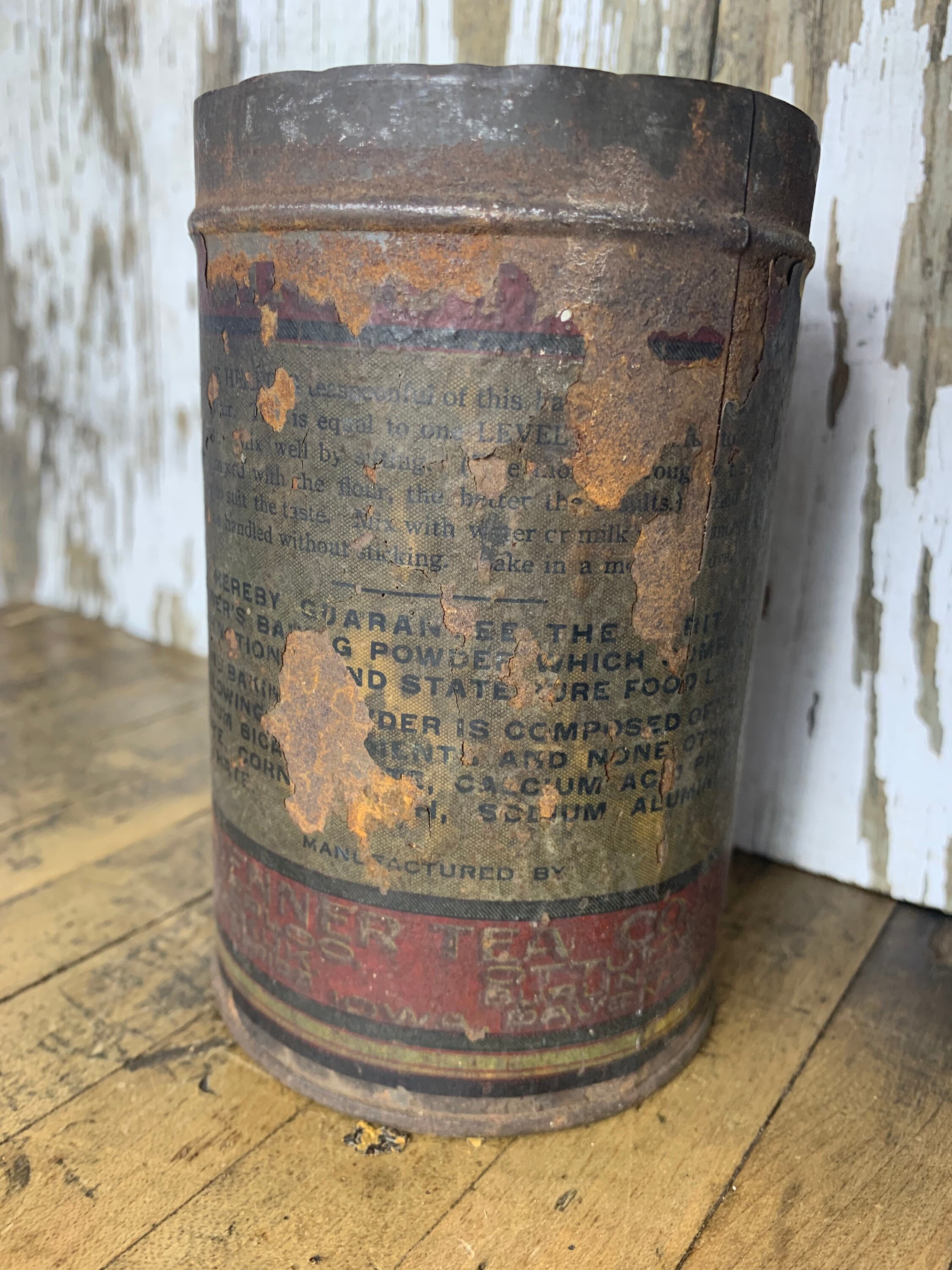 Antique Paper Label Baking Powder Tin Iowa Company Benner - Etsy