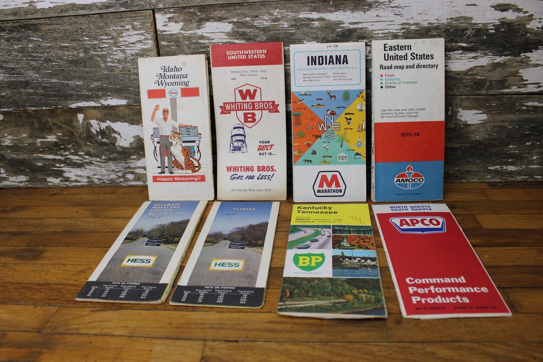 Vintage 1970s Gas Station Maps Mixed Lot of 8 Hess - Etsy