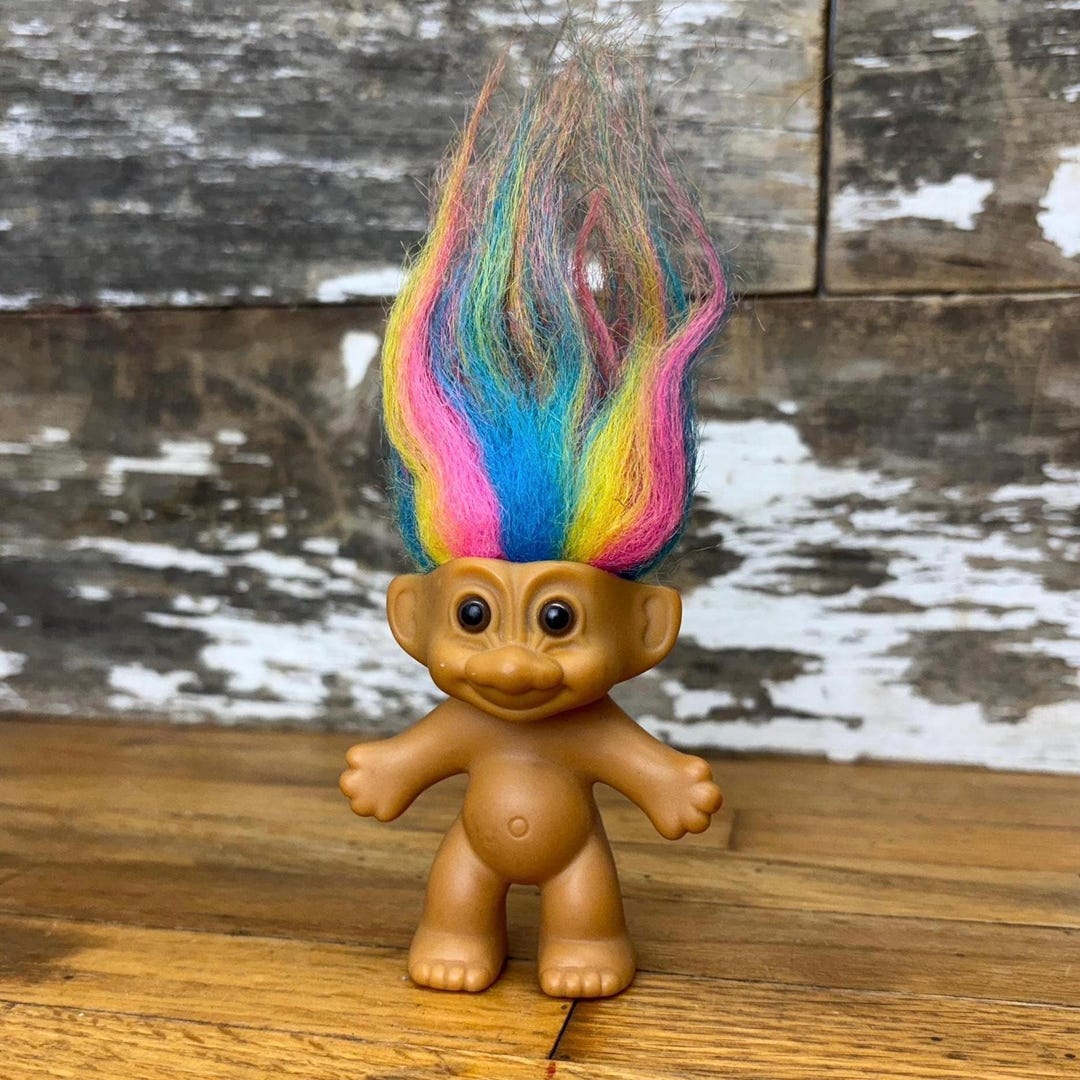 Vintage Russ Troll Doll Rainbow Hair - Three Inch Tall - Etsy