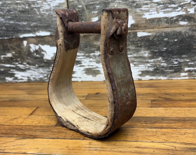 Vintage Wooden Saddle Stirrup - Rustic, Weathered, Country Western ...