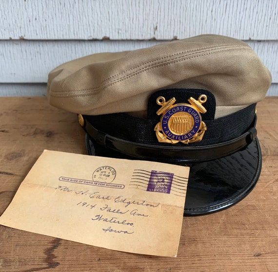 1960s US Coast Guard Auxiliary Uniform Hat With Postcard - Etsy