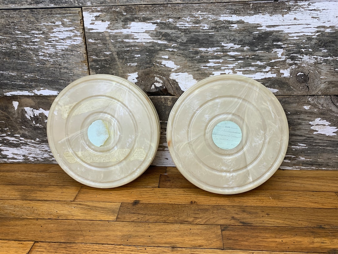 Vintage 16mm Marbled Bakelite Film Canisters - Mid Century Film Reel ...