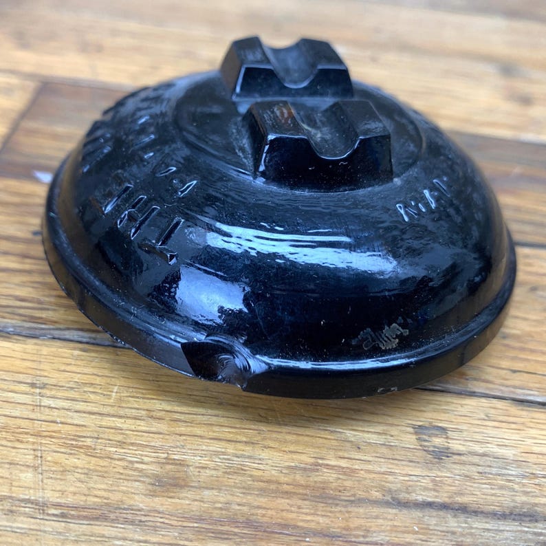 Antique Brown Glass Weir Jar Lids - the Weir Company - Copyright 1892 ...