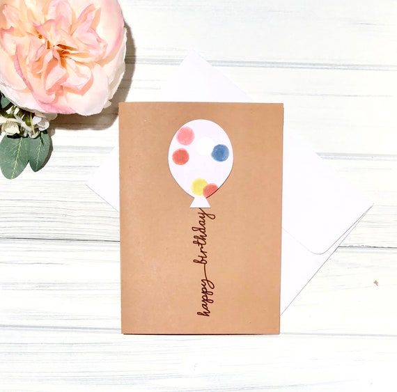 Happy Birthday Balloon Card Happy Birthday | Etsy