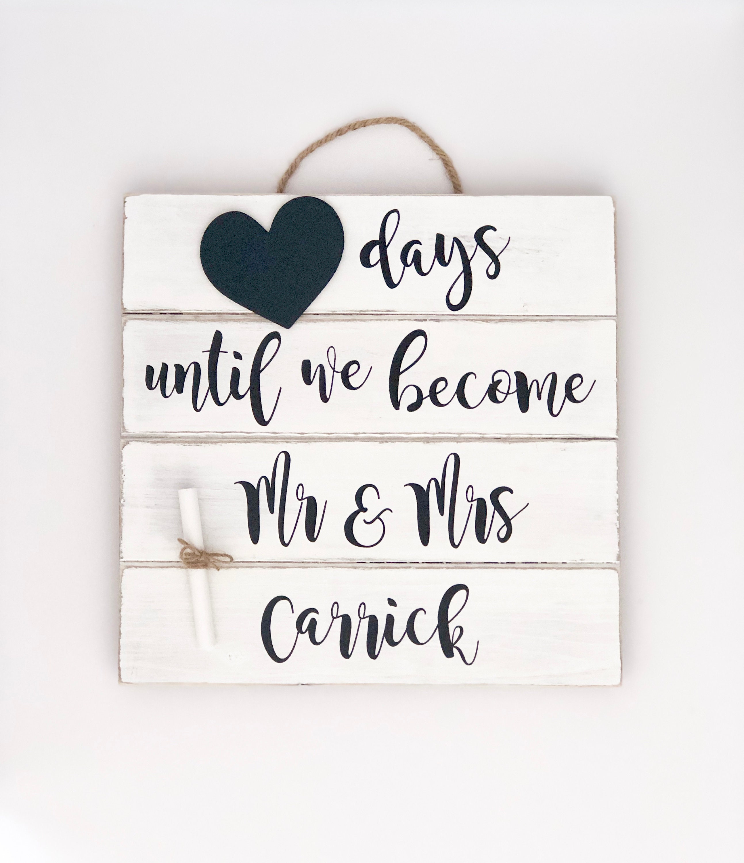 Customized Rustic Wedding Countdown Sign - I DO Chalkboard - Engagement ...