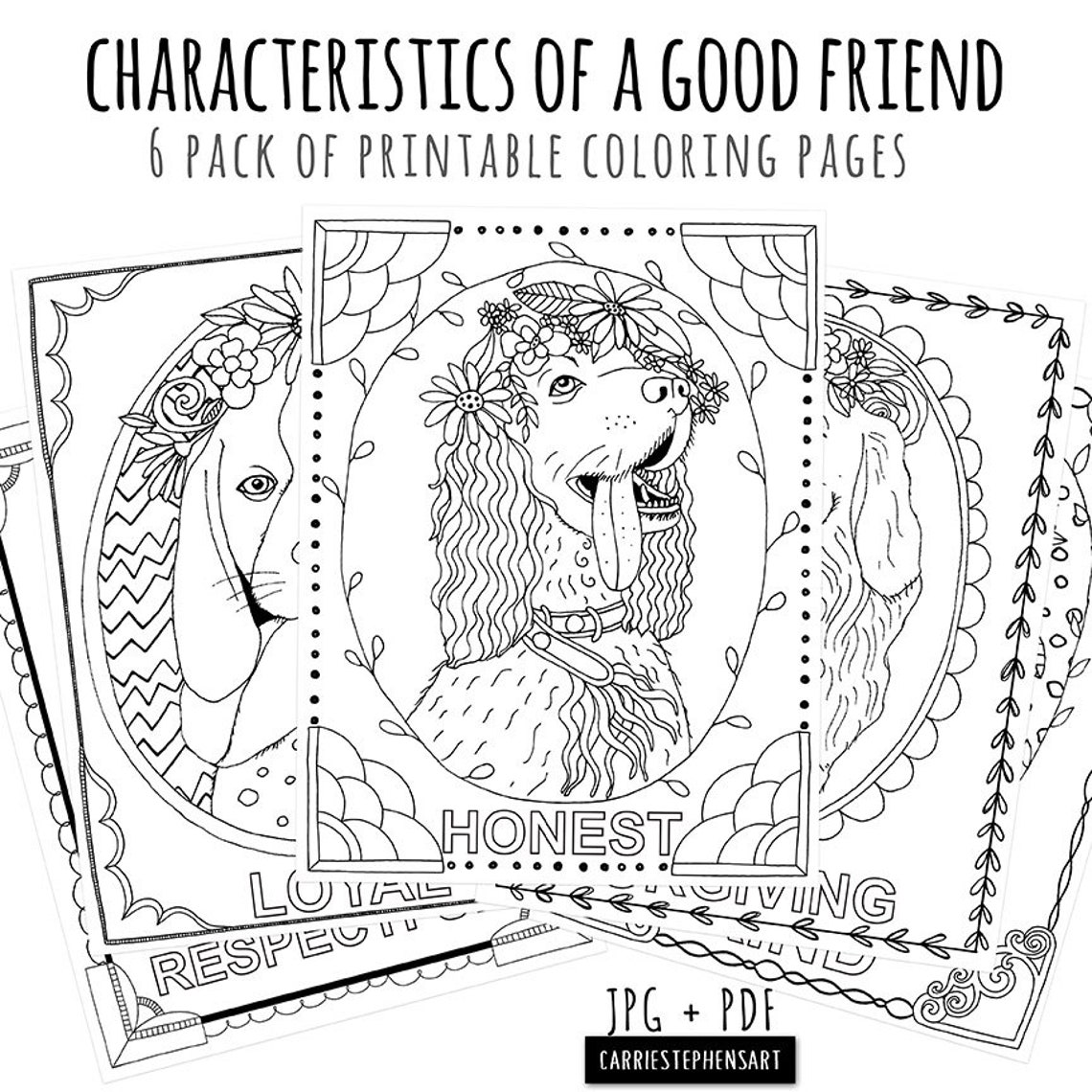 Dog Theme Printable Kids Coloring Pages, Mini Coloring Book, Dog ...