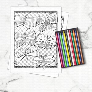 Butterfly Coloring Page for Kids Whimsical Spring Easter - Etsy Canada