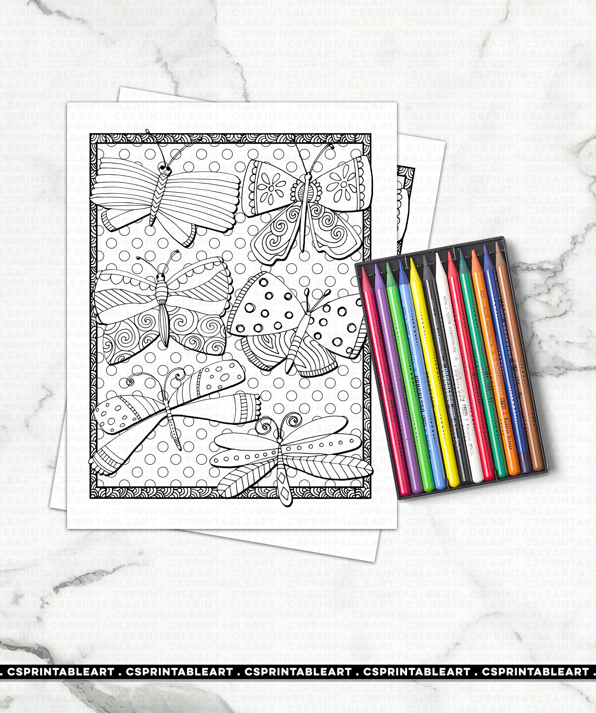 Butterfly Coloring Page for Kids Whimsical Spring Easter - Etsy Canada