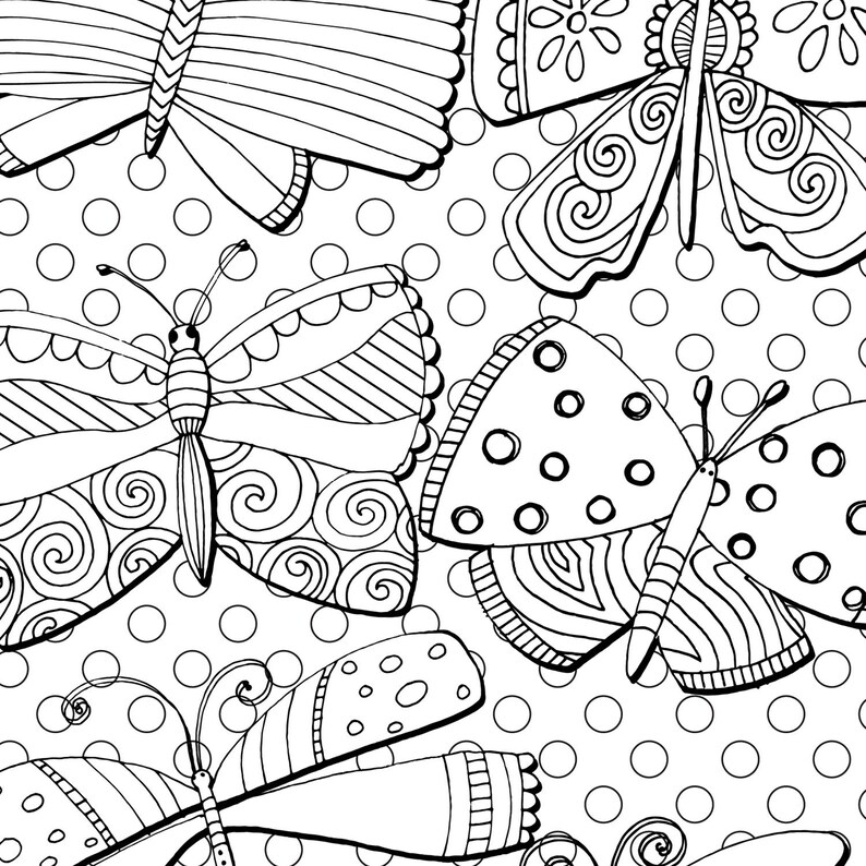 Whimsical Butterfly Coloring Pages Sketch Coloring Page