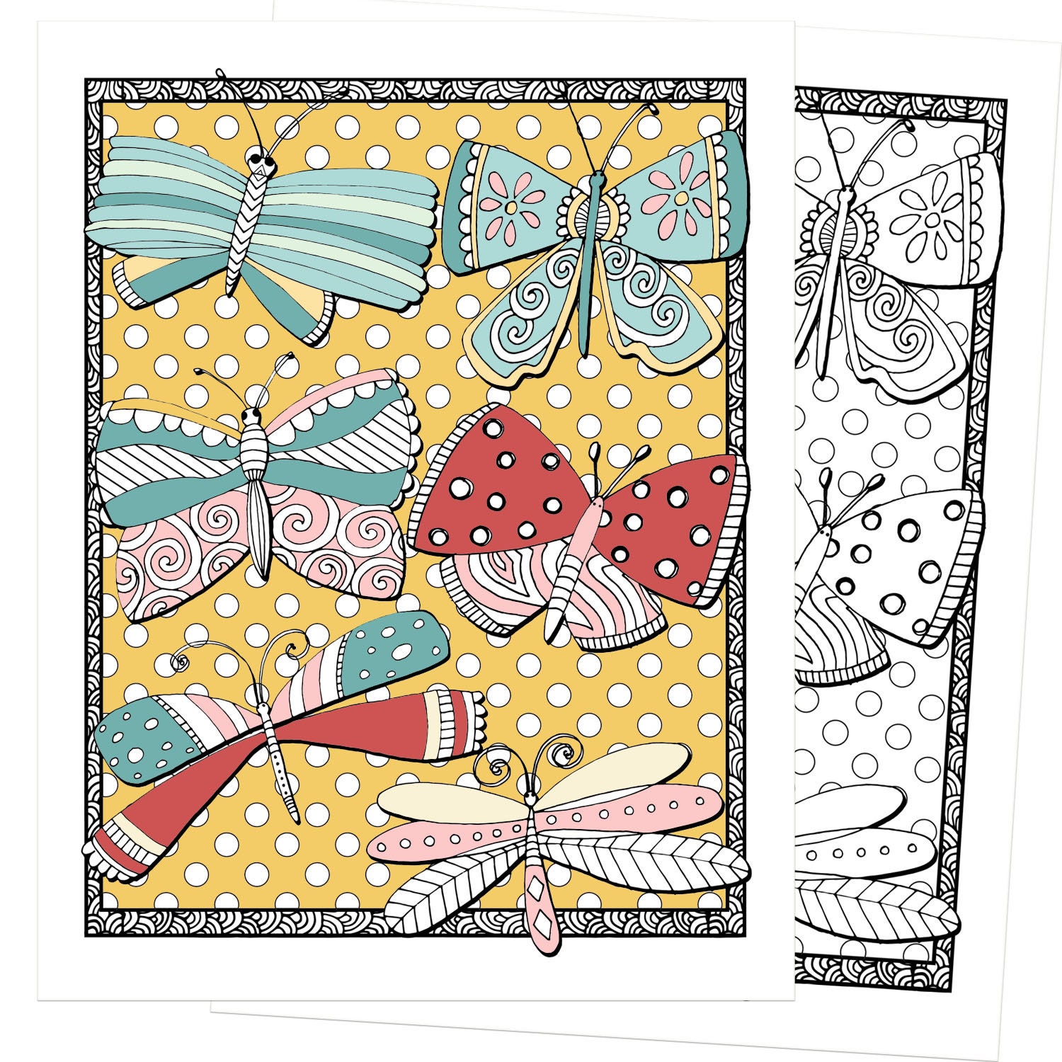 Butterfly Coloring Page for Kids Whimsical Spring Easter - Etsy Canada