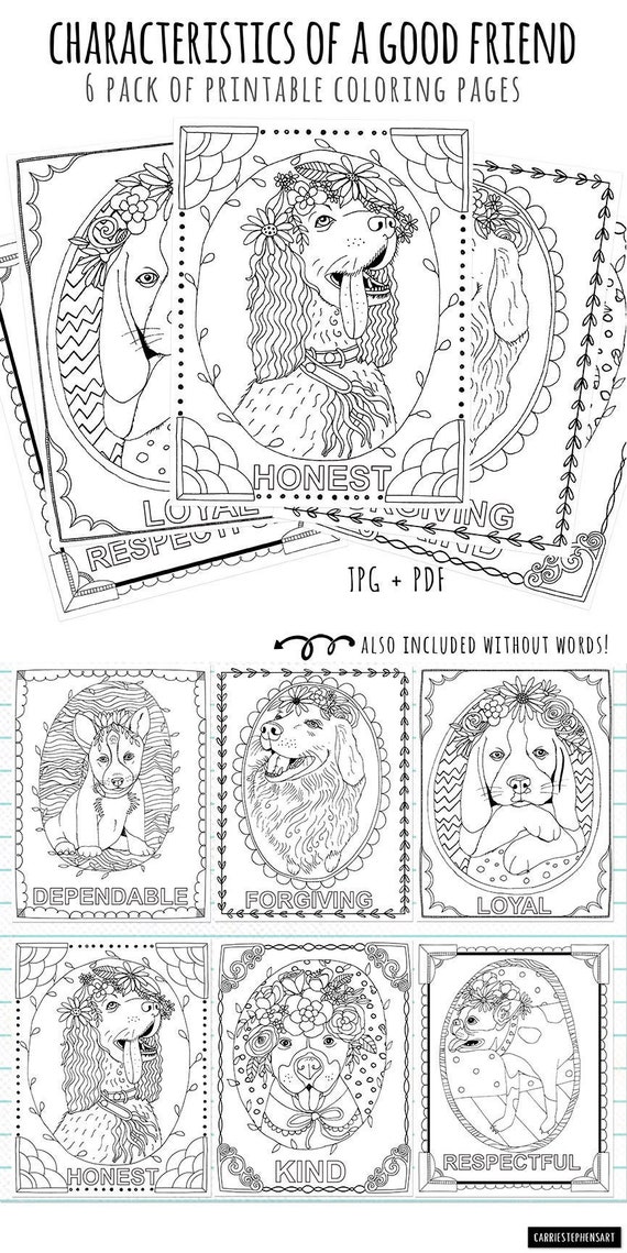 Dog Theme Printable Kids Coloring Pages Mini Coloring Book | Etsy