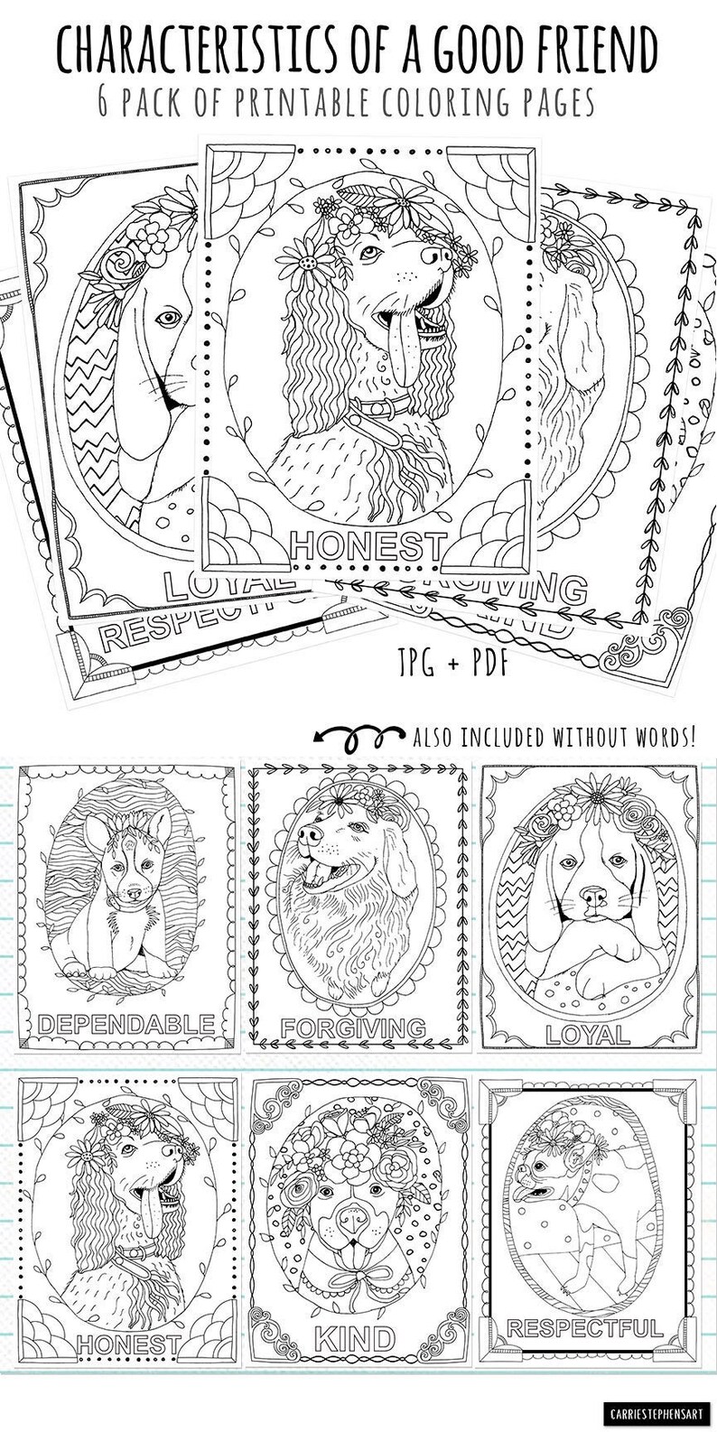 Dog Theme Printable Kids Coloring Pages, Mini Coloring Book, Dog ...