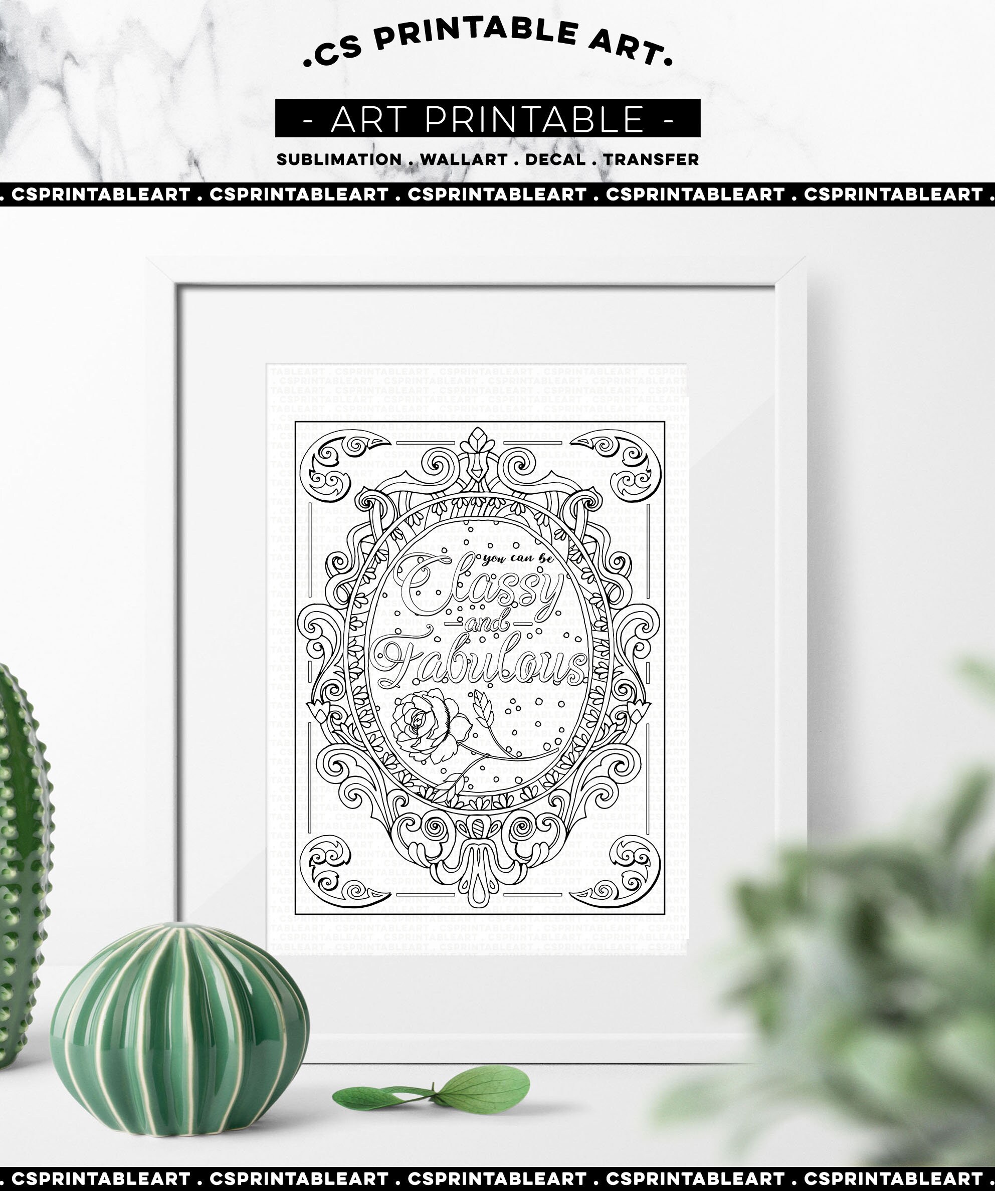 Classy and Fabulous Printable Coloring Page Printable Art - Etsy