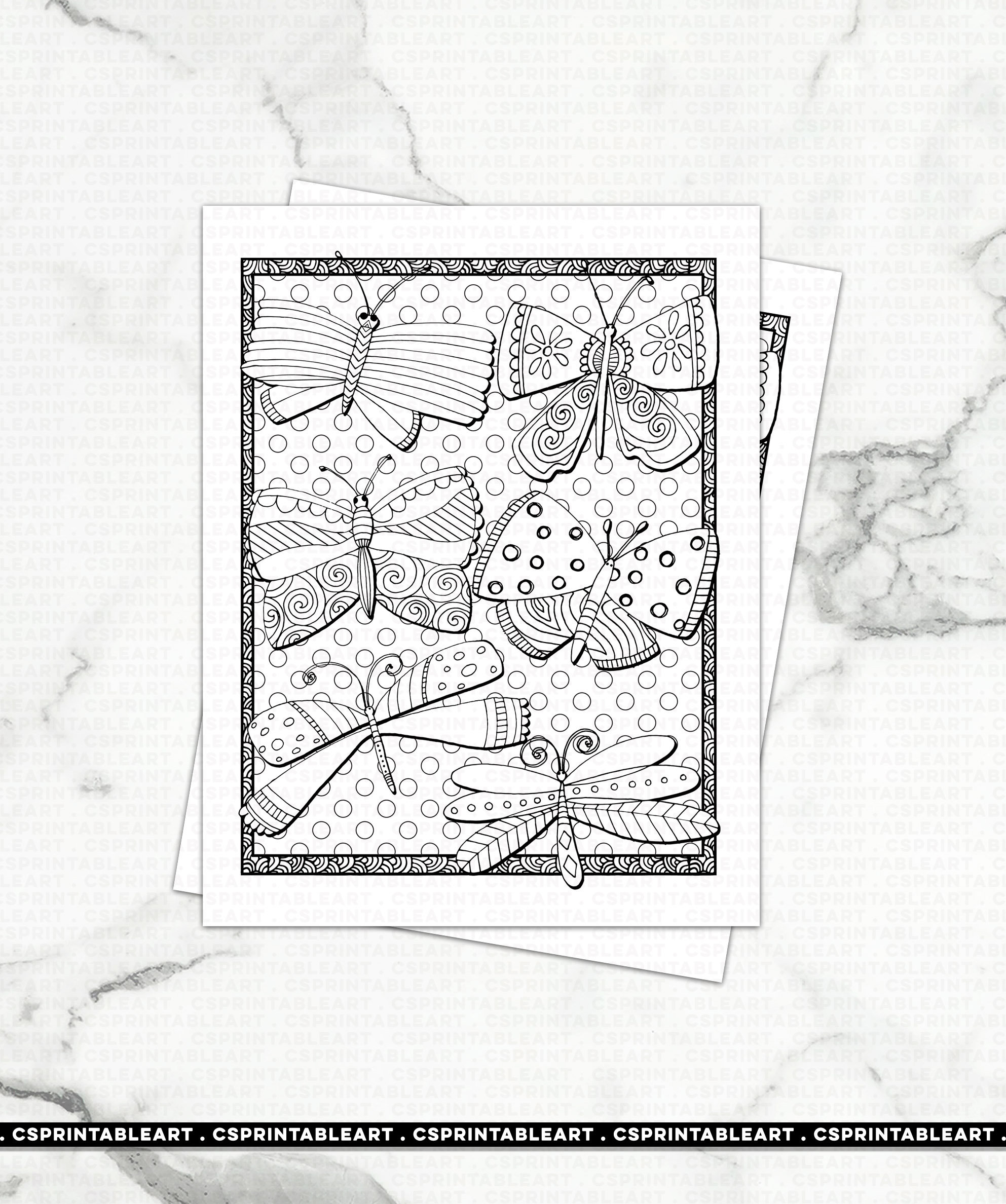 Butterfly Coloring Page for Kids Whimsical Spring Easter - Etsy Canada