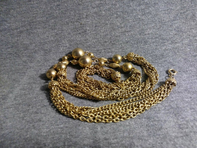 70s Retro Gold Tone Beads and Chains. Feel the Love of the 70s | Etsy