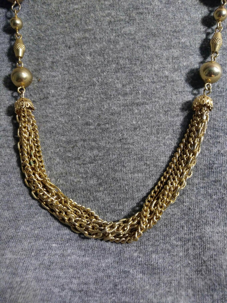 70s Retro Gold Tone Beads and Chains. Feel the Love of the 70s | Etsy