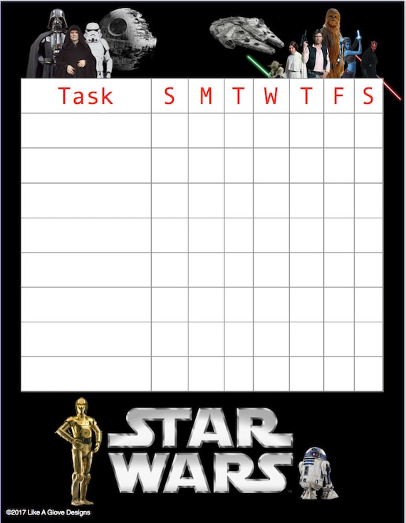 Free printable chore charts star wars - mensmaine