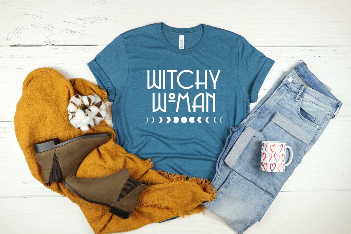 Witchy Woman T-shirt Halloween Witchcraft Magic Tee Wiccan | Etsy