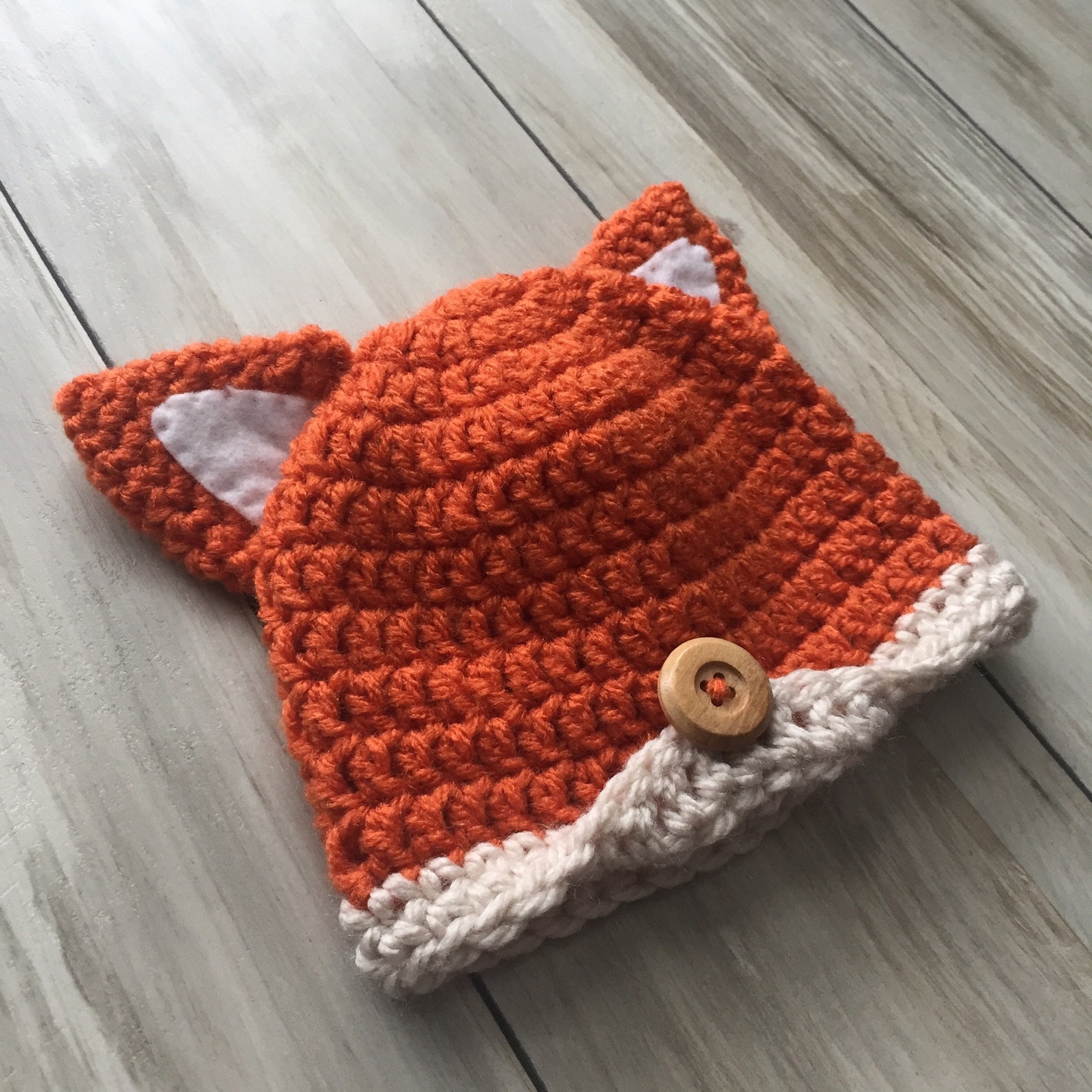 Baby Fox Hat With Button Nose - Etsy