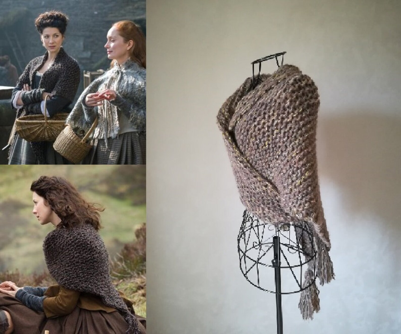 Outlander Chal Claire chal tejido outlander inspirado en outlander con borlas chal de invierno ...