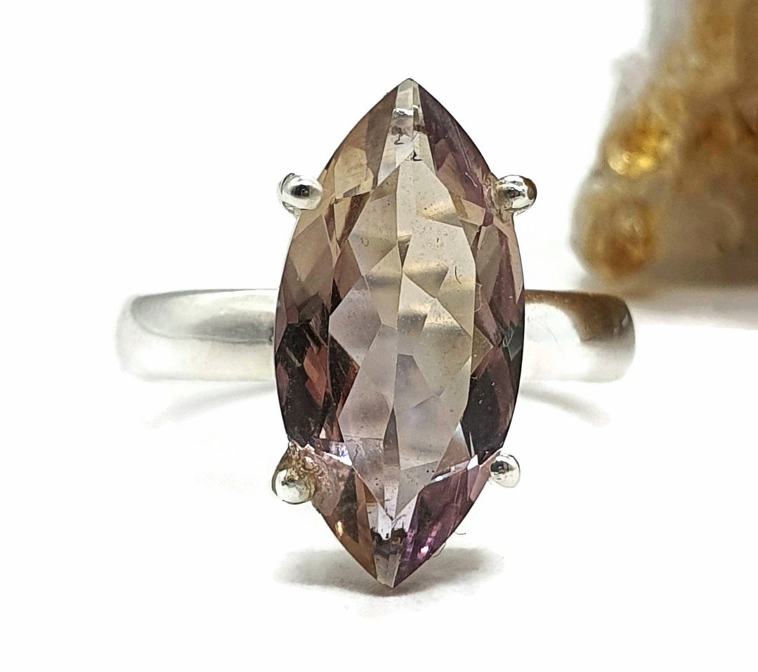 Ametrine Ring, Sterling Silver, Marquise Faceted, Combination of ...