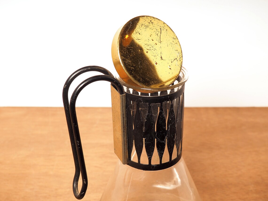 Vintage Pyrex Iron Carafe Decanter Glass Pitcher Mid Century - Etsy