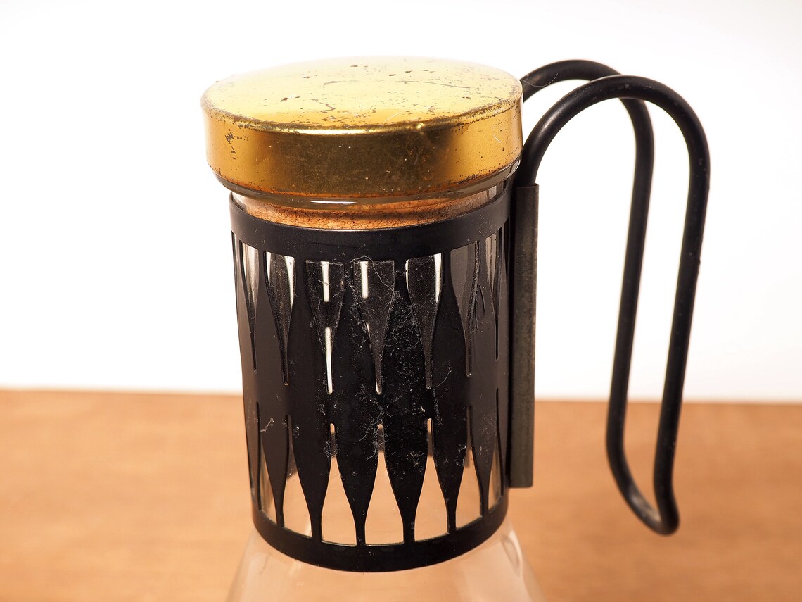 Vintage Pyrex Iron Carafe Decanter Glass Pitcher Mid Century - Etsy