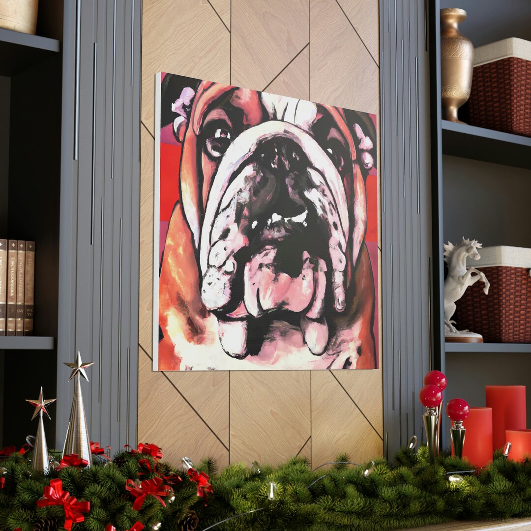 English Bulldog Da Da Style Oil Paint Print on Canvas - Etsy