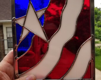Stained Glass American Flag Suncatcher - Etsy