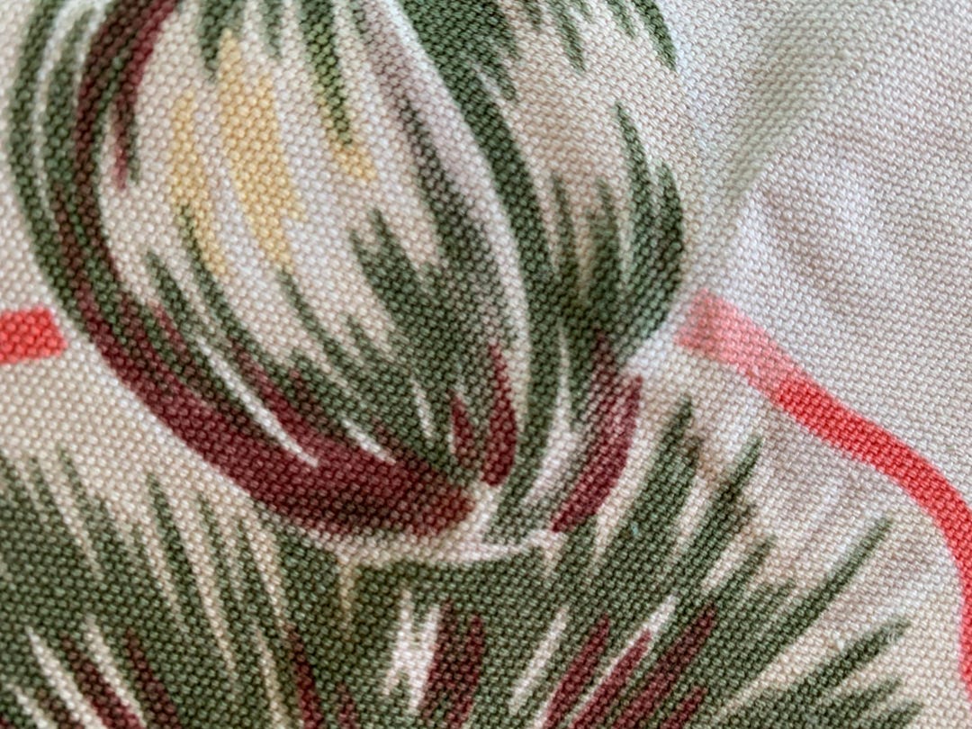 HEAVY Vintage COTTON Floral Square - Etsy