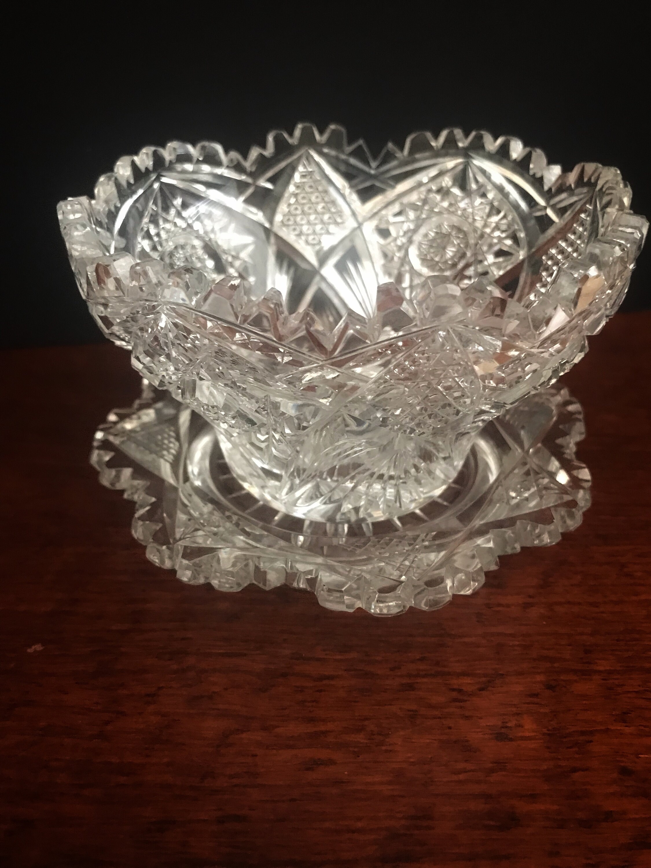 Vintage Antique Brilliant Cut Crystal Bowl and Tray Candy | Etsy