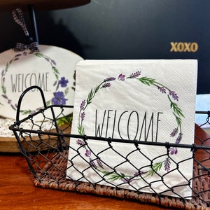 Welcome " Rae Dunn" (4) in SET Decoupage Napkin , Crafting Paper ...