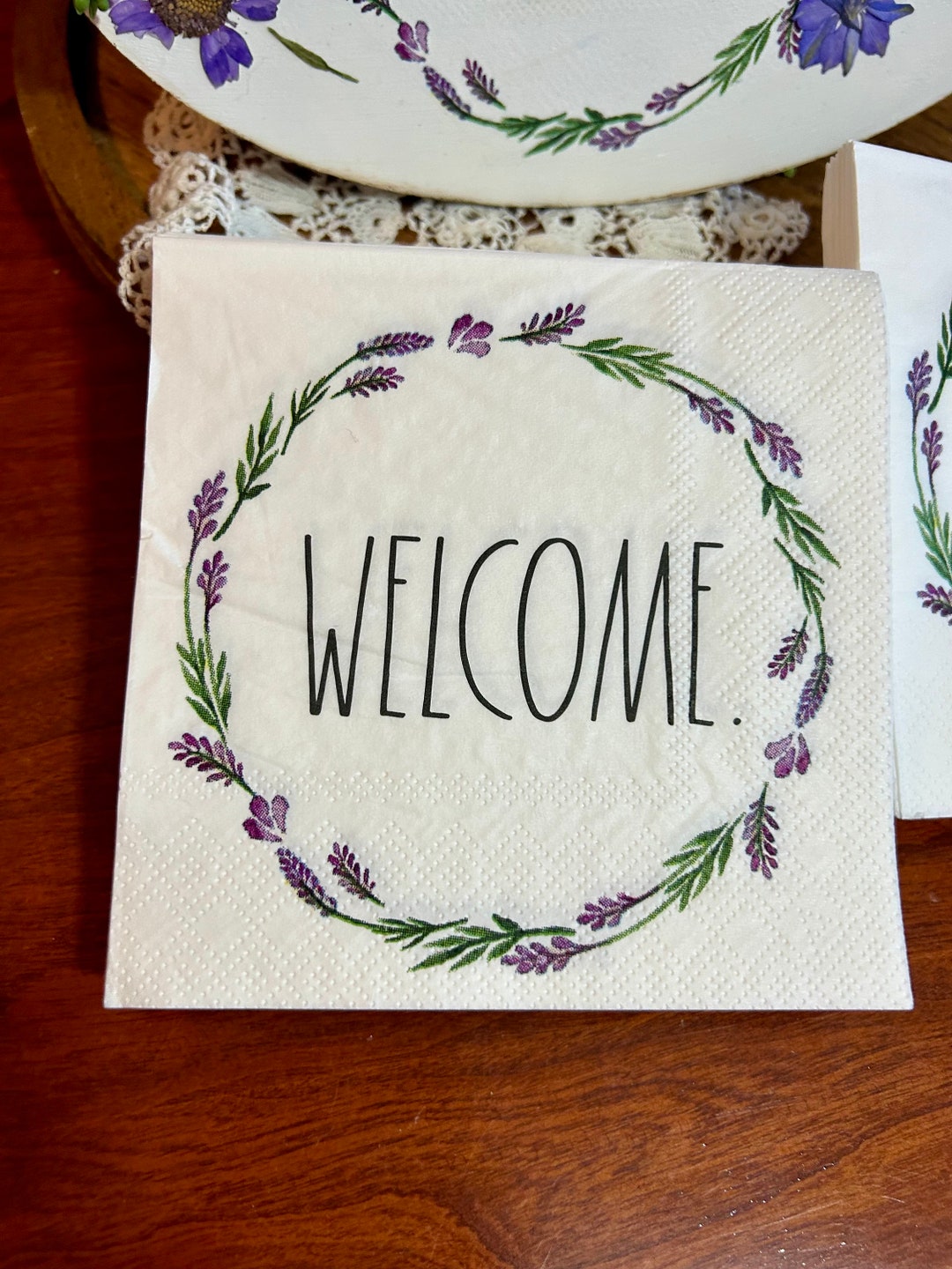 Welcome " Rae Dunn" (4) in SET Decoupage Napkin , Crafting Paper ...