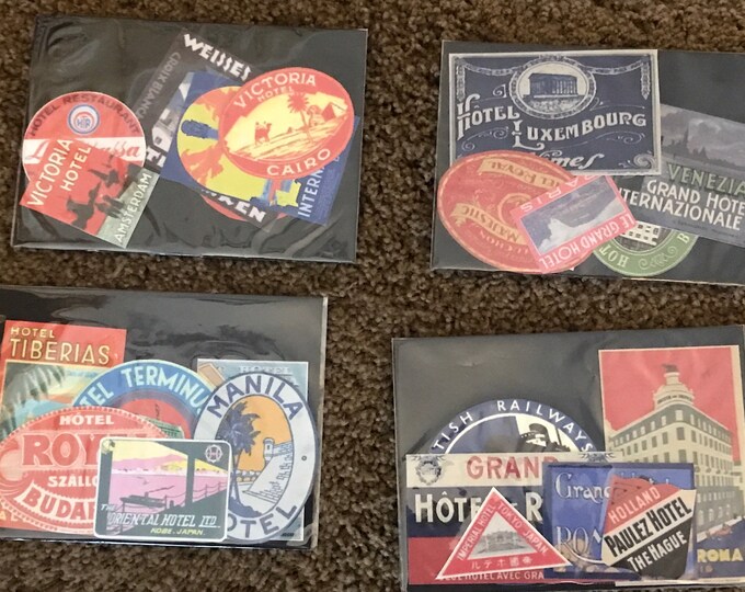 Reproduction Vintage Luggage Labels , Travel Scrapbooking, Paper Craft ...