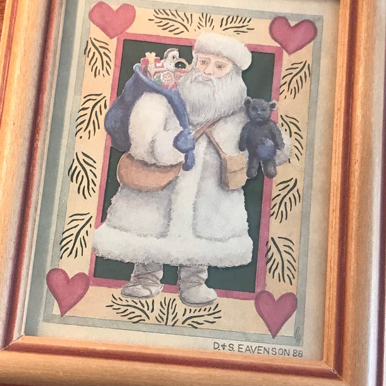Vintage D&S Eavenson Scherenschnittee Scissor Art Santa Art - Etsy