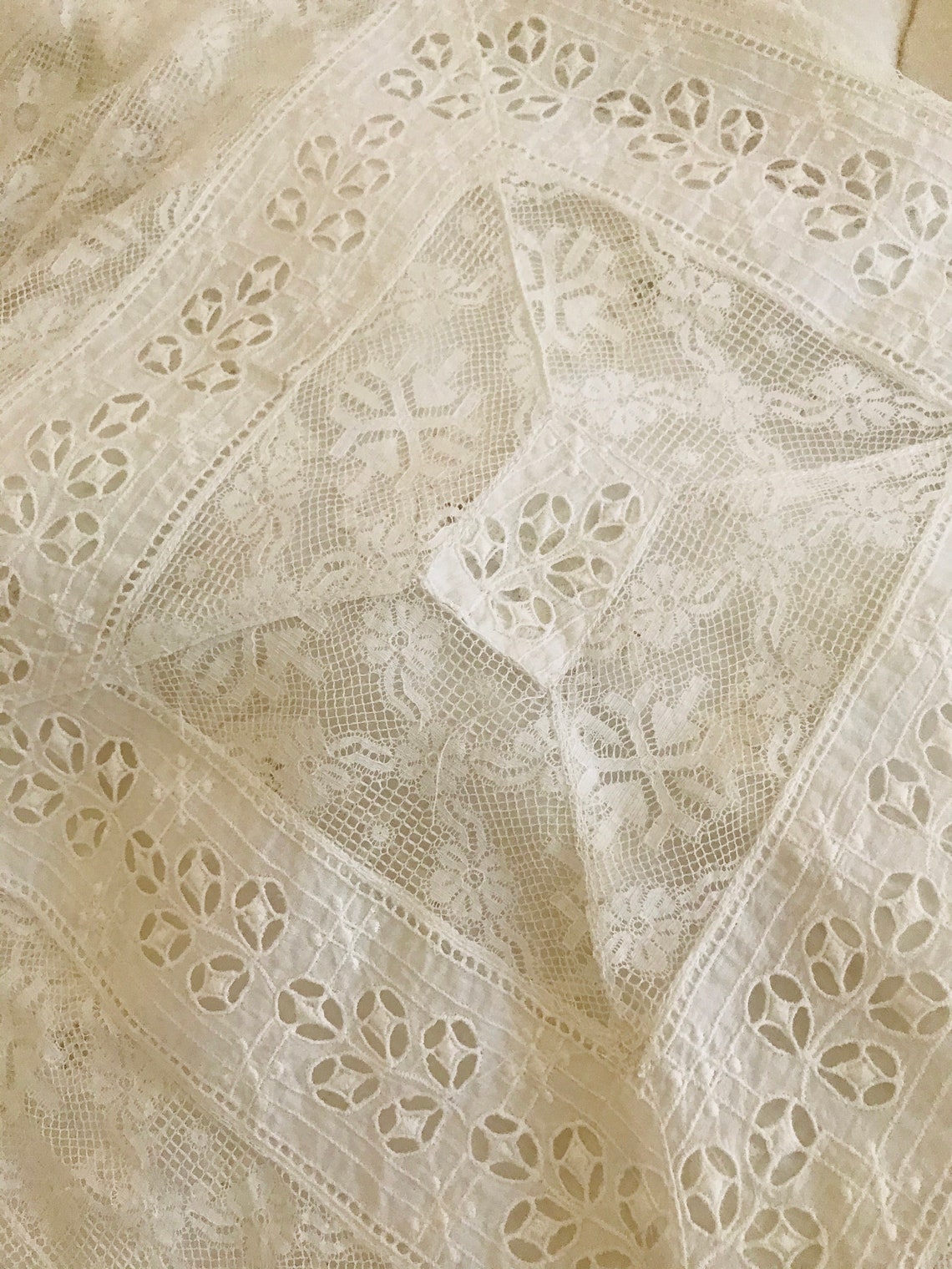 Vintage / Antique European Style Lace Embroidered Bed Scarf - Etsy