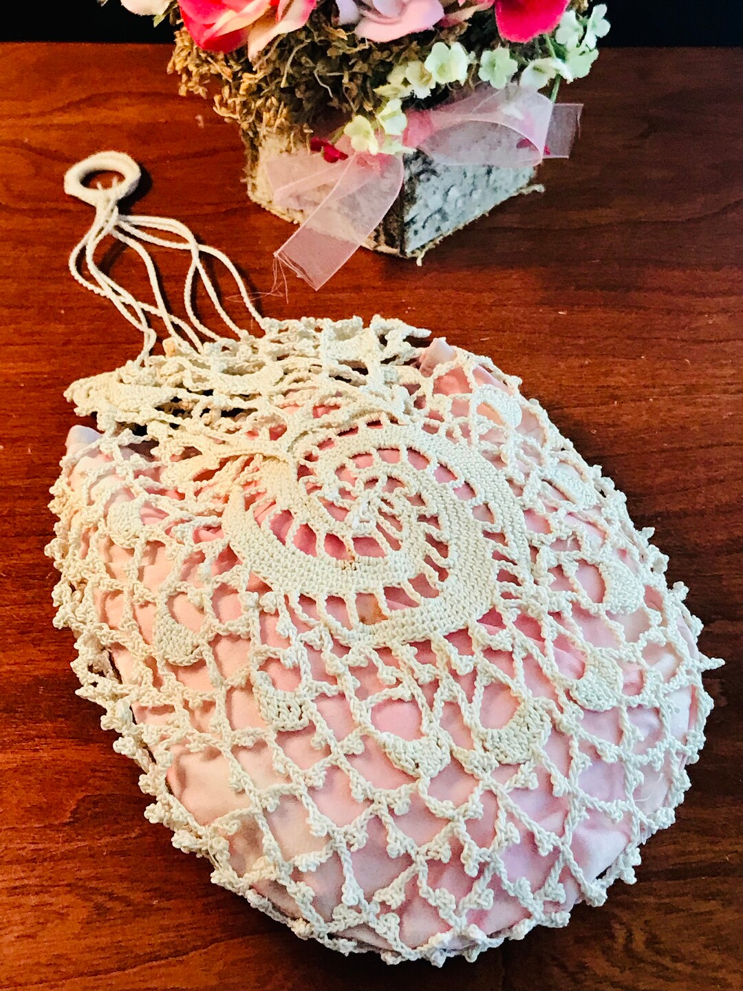 Antique Edwardian Crochet Reticule , Purse , Wedding , Victorian - Etsy