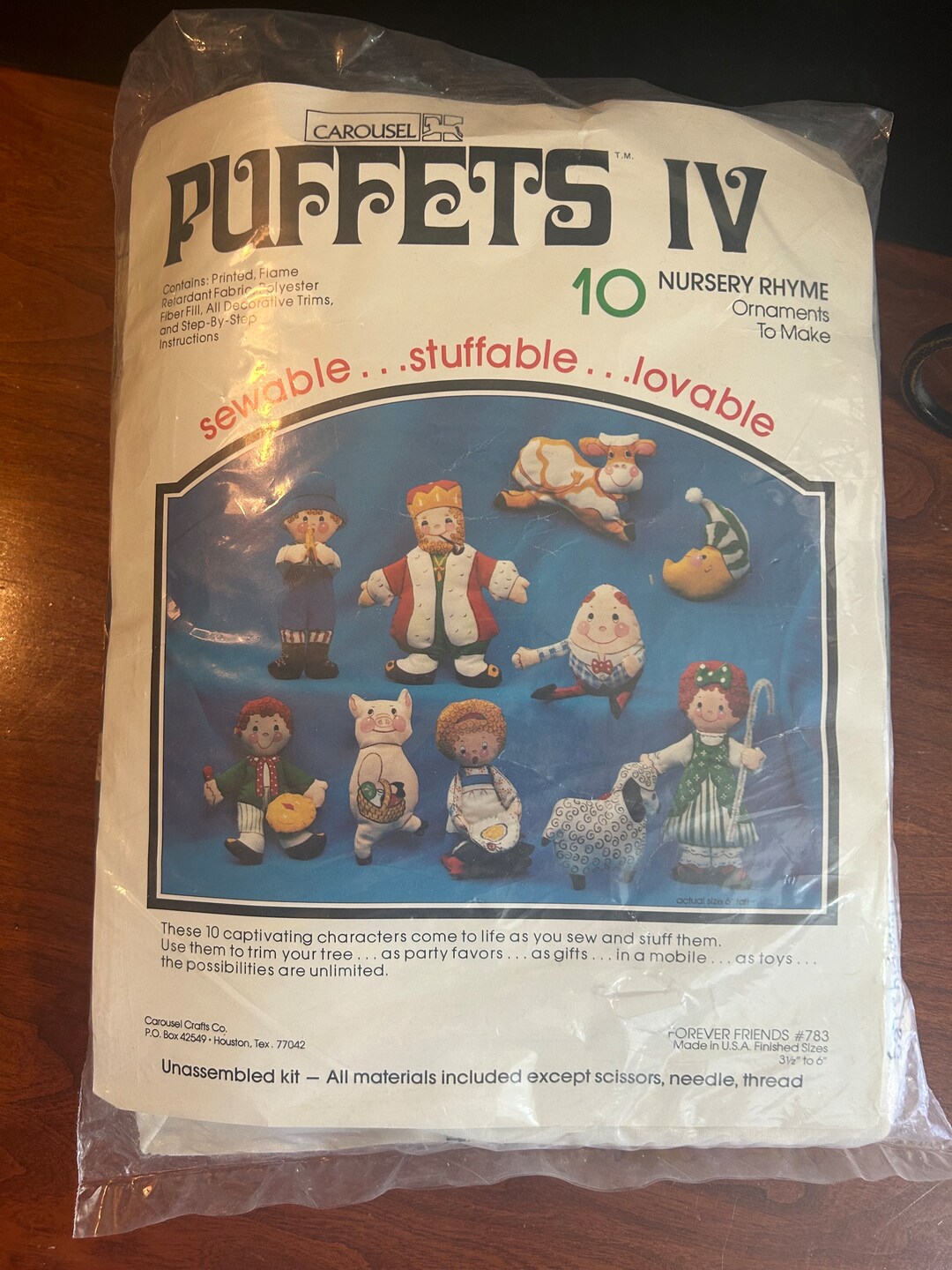 Vintage Carousel Crafts “ Puffets IV “ , Nursery Rhyme Ornament KIT ...