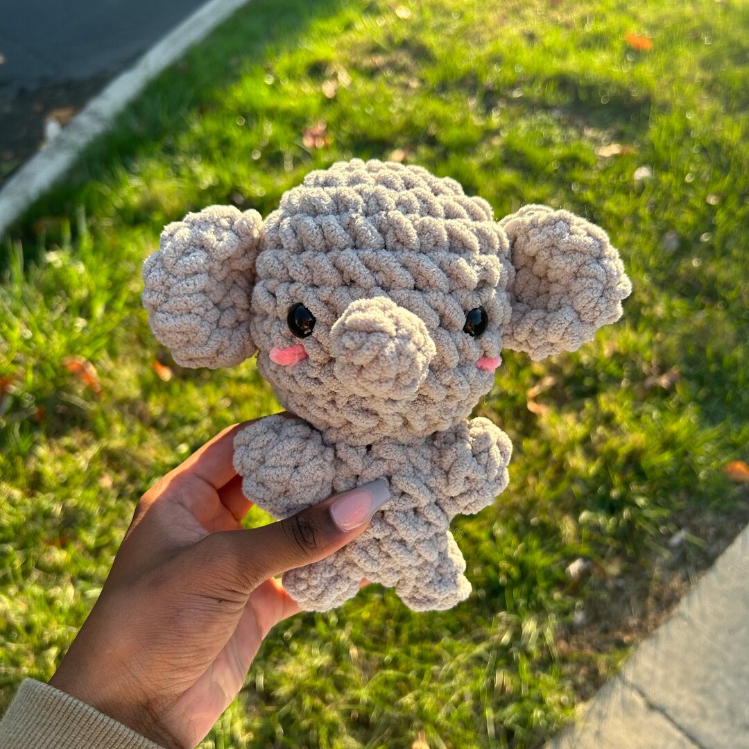 Crochet Fluffy Baby Mini Elephant Plush - Etsy