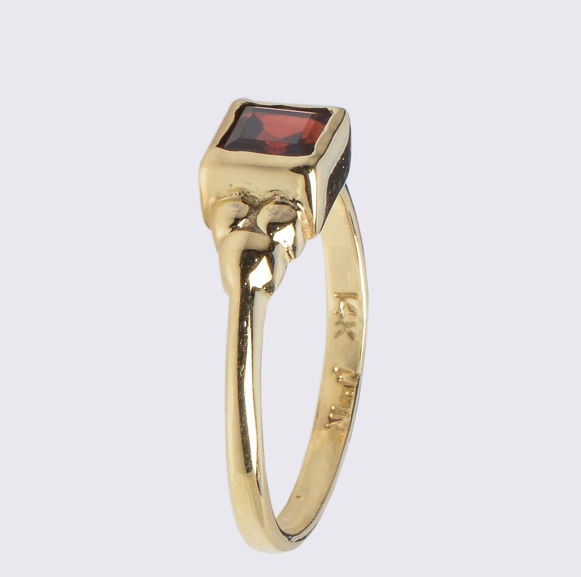 Square Garnet Ring - Small Ring - Gemstone Ring - Minimalist Gold Ring ...