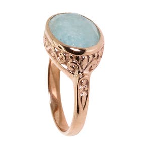 Aquamarine Ring Rose Gold - March Birthstone Ring - March Birthstone ...