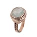 Round Aquamarine Ring With Garnet in Rose Gold - March Birthstone Ring ...